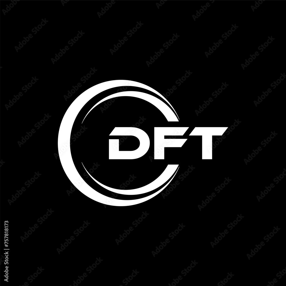 DFT letter logo design in illustration. Vector logo, calligraphy ...