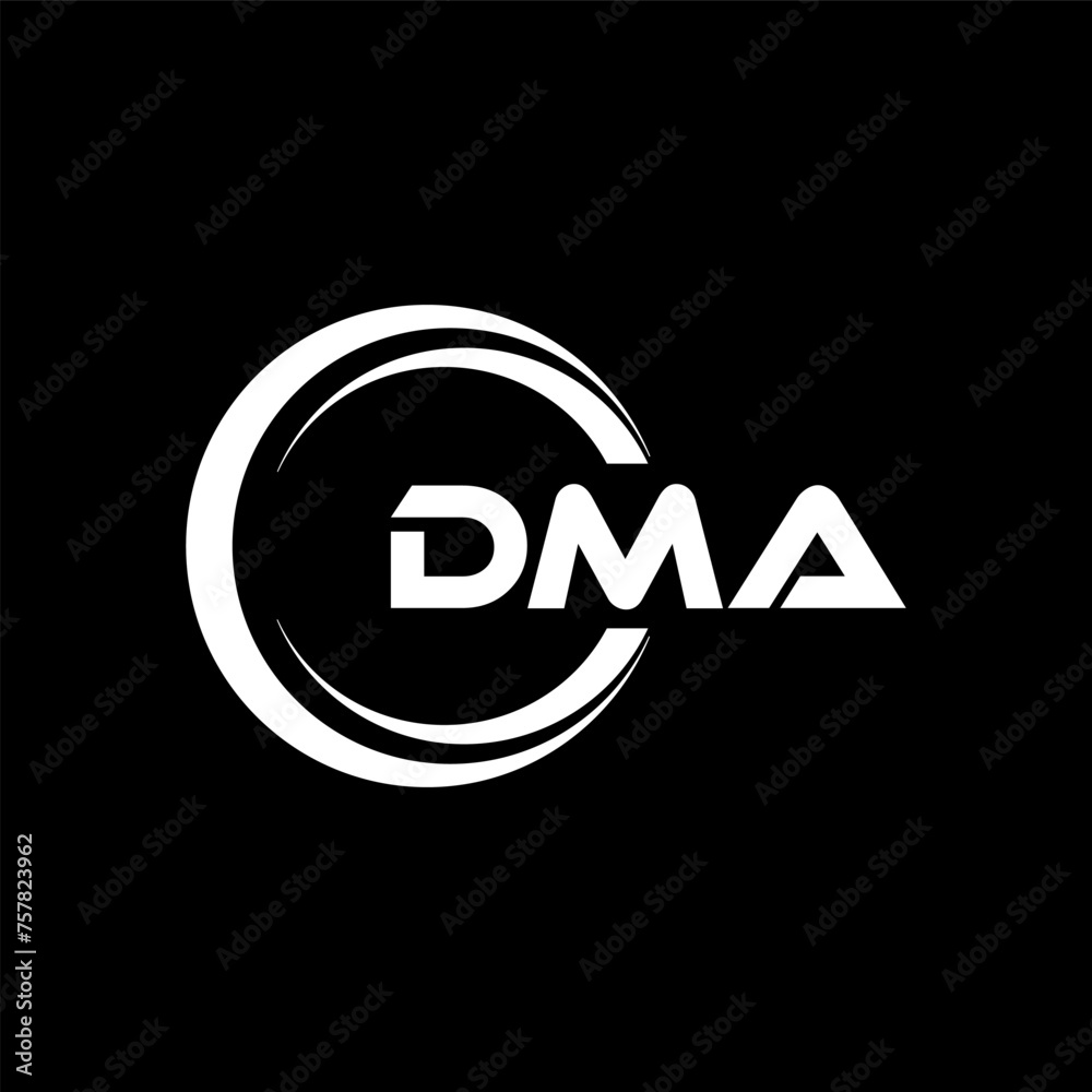 DMA letter logo design in illustration. Vector logo, calligraphy ...