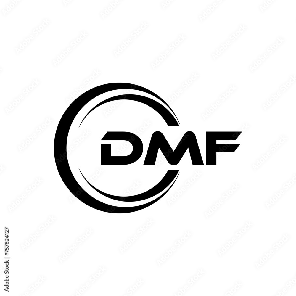DMF letter logo design in illustration. Vector logo, calligraphy ...