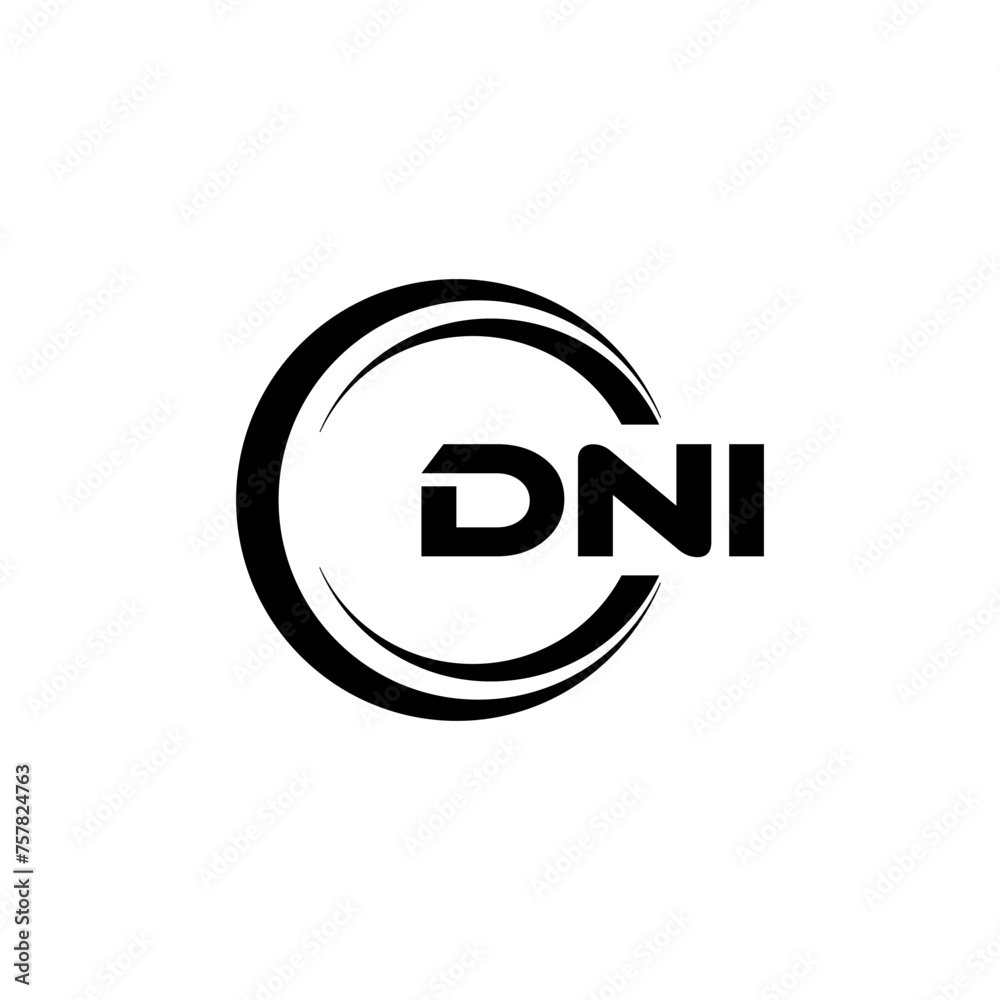 DNI letter logo design in illustration. Vector logo, calligraphy ...