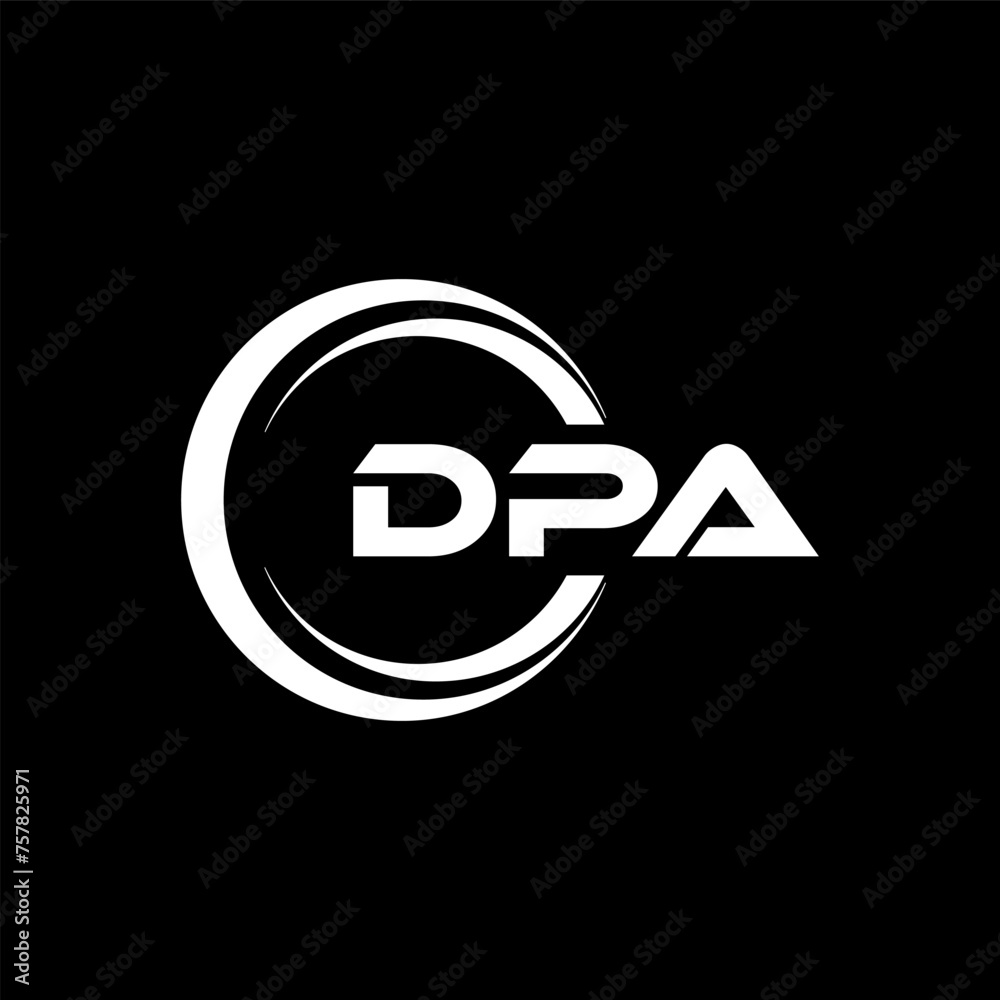 DPA letter logo design in illustration. Vector logo, calligraphy ...