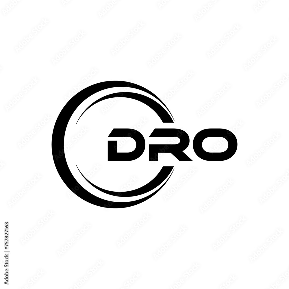 DRO letter logo design in illustration. Vector logo, calligraphy ...