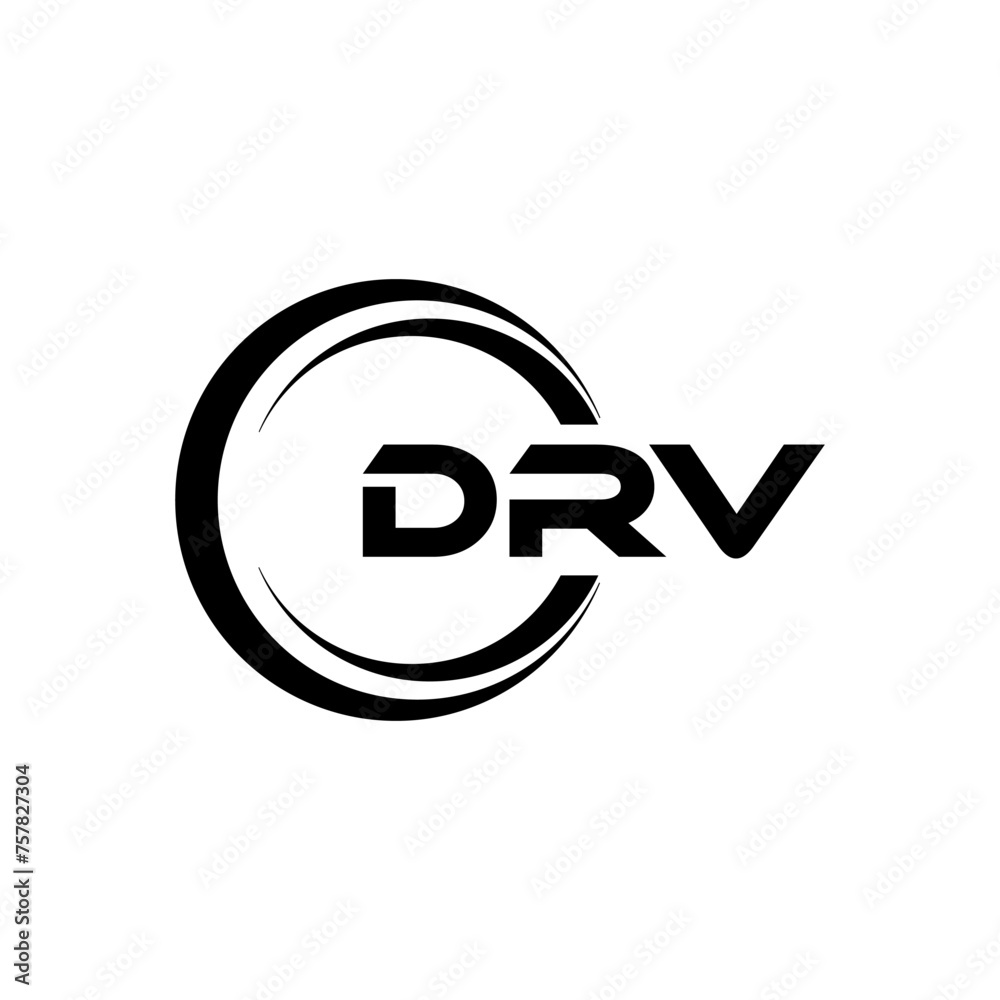 DRV letter logo design in illustration. Vector logo, calligraphy ...