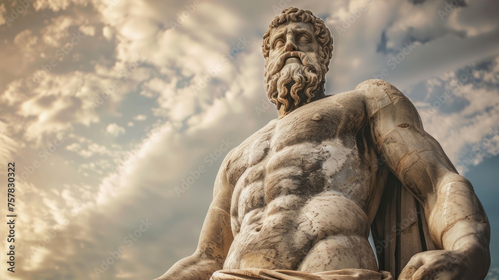 muscular stoic statue expressive look of confidence Stock Illustration ...