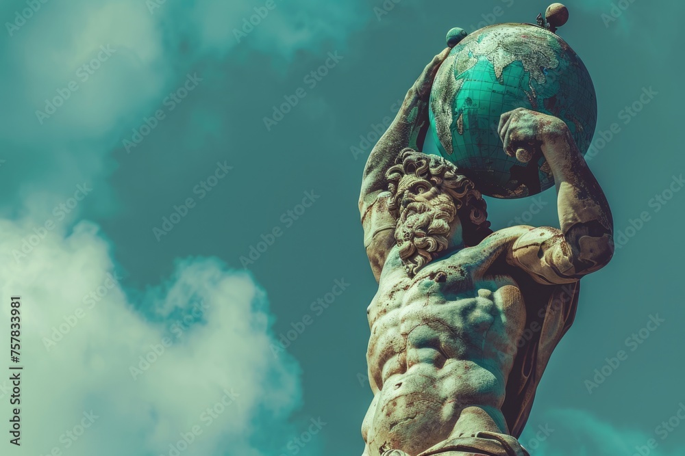 Atlas: The Mighty Titan of Greek Mythology. Statue of Atlas Holding the ...