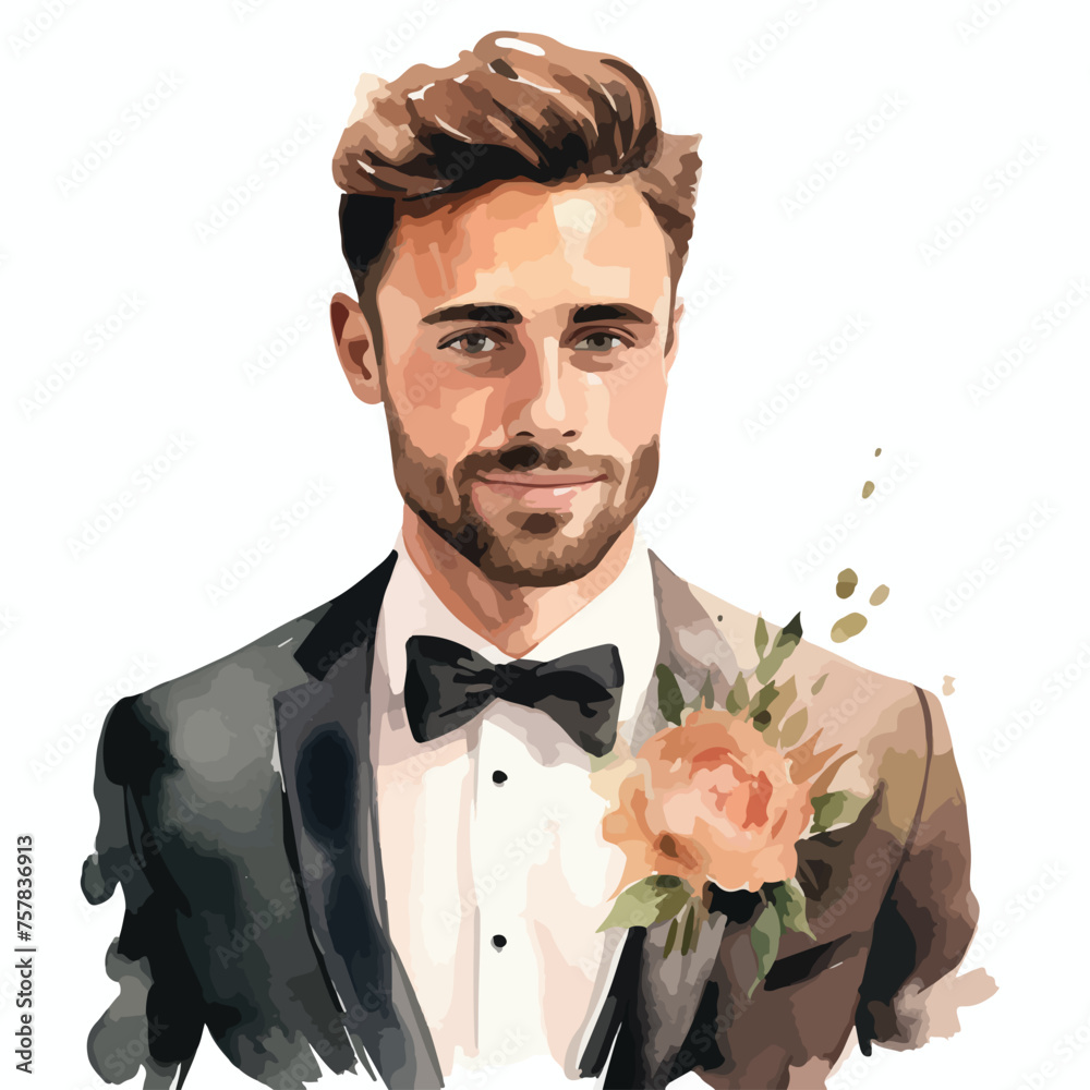Watercolor Groom background Clipart Clipart isolated on white Stock ...
