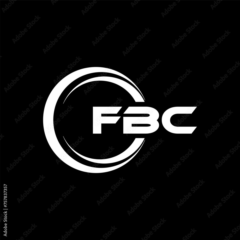 FBC letter logo design in illustration. Vector logo, calligraphy ...