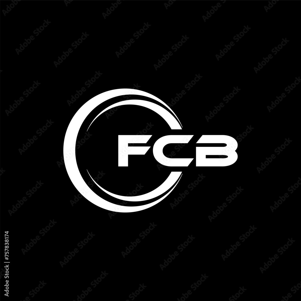 FCB letter logo design in illustration. Vector logo, calligraphy ...