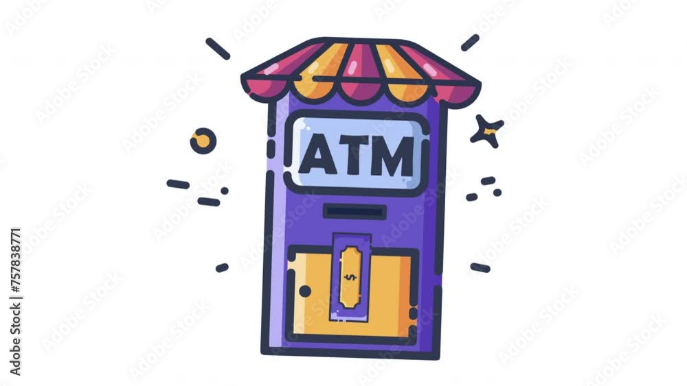 ATM Icon Loop Animation 4K transparent Background suit for app web and ...