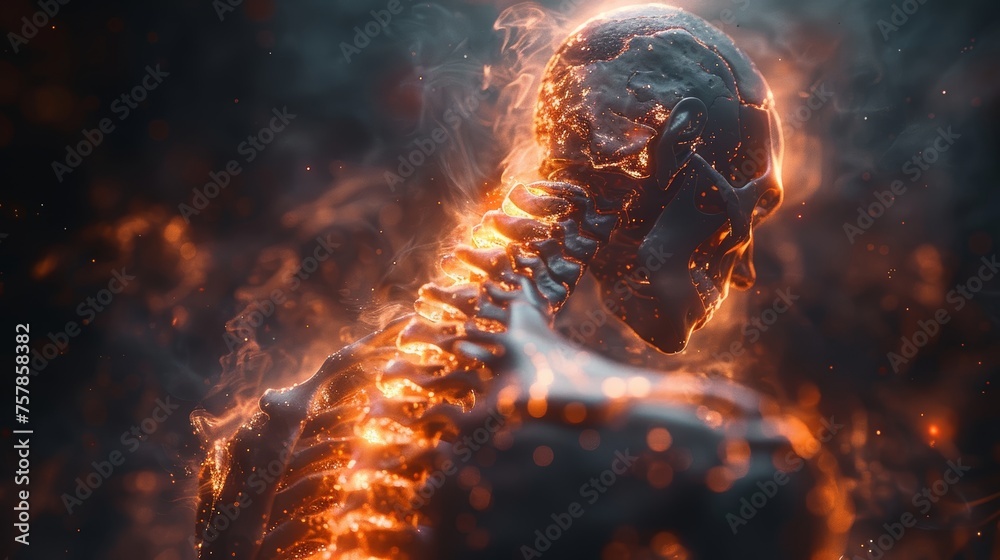 Hunched Person with Spinal Compression Fracture in Pain Generative AI ...