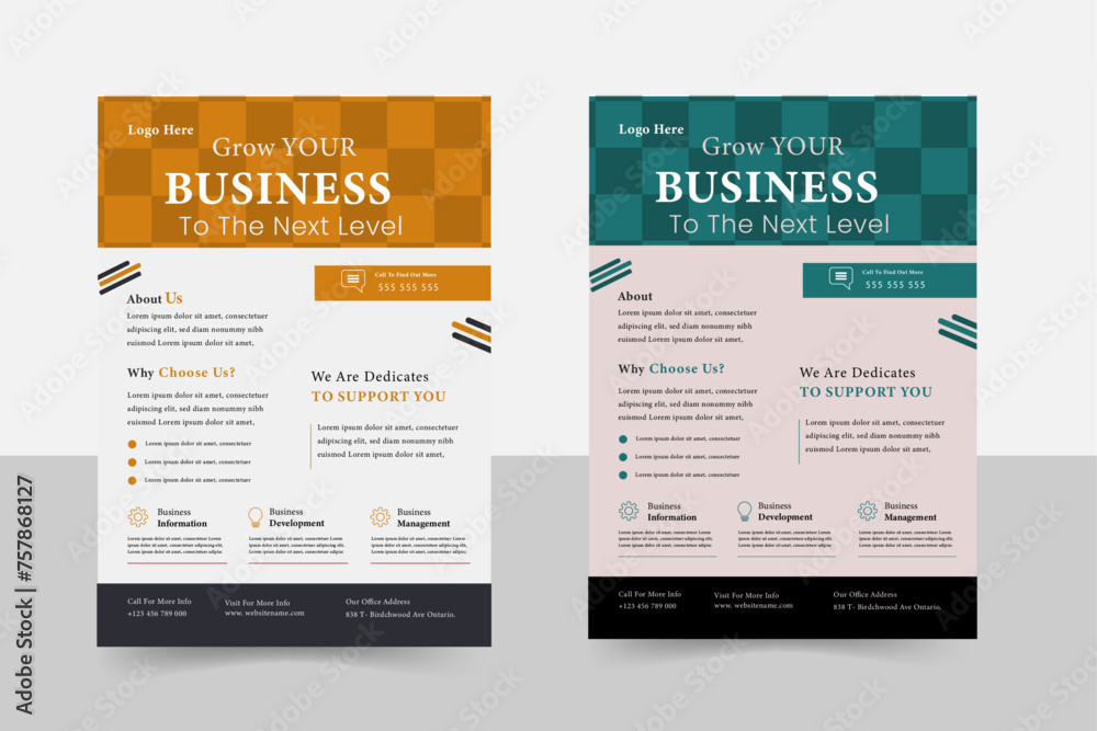 a bundle of 2 templates of a4 flyer , business flyer,. a bundle of 2 ...