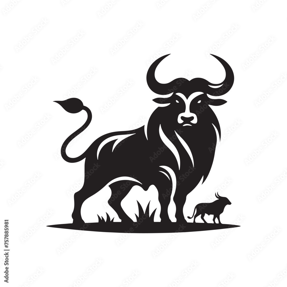 Vetor de Gaur Silhouette Vectors: Majestic Wild Bull Designs for ...