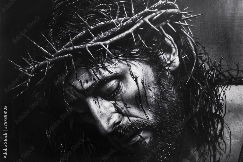 Jesus's Bloodied Face A Tribute to the Passion of Christ Generative AI ...