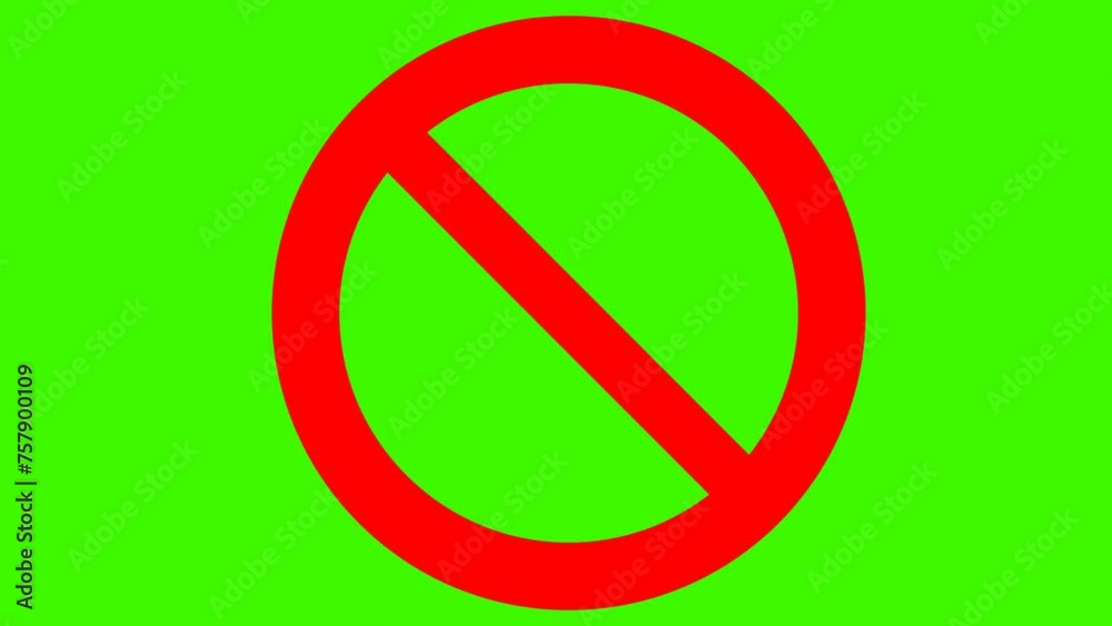 Red stop mark, icon, no parking symbol, no entery symbol footage 4k ...