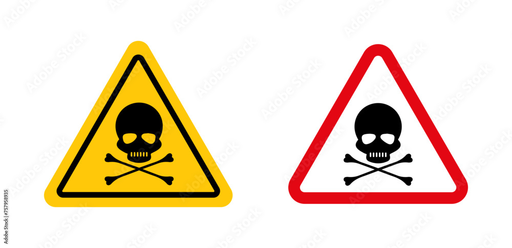 Toxic sign. Poison chemical hazard skull pictogram. toxicologygas ...