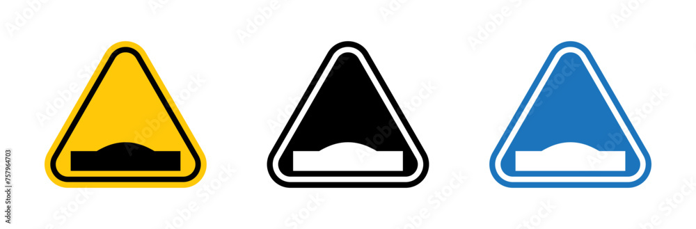 Warning Sign for Speed Bumps on Roads. Symbol for Caution on Speed ...