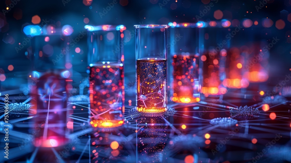 A modern abstract polygonal image mashup of lines and points with a ...