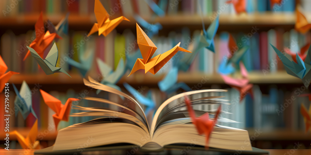 Knowledge Concept Featuring an open book with pages flying,Open Book ...