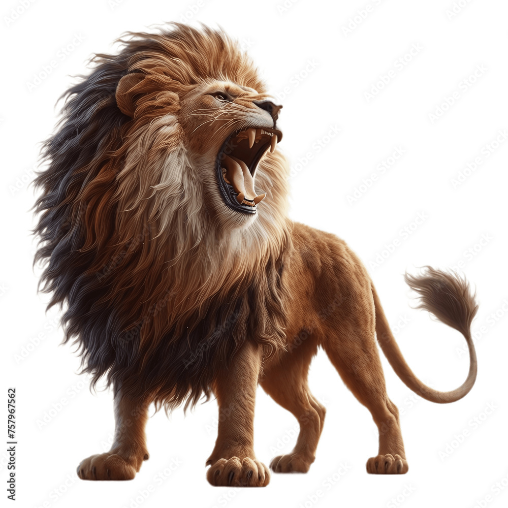 Dynamic Roaring Lion PNG: Powerful Image of Jungle King in Digital ...