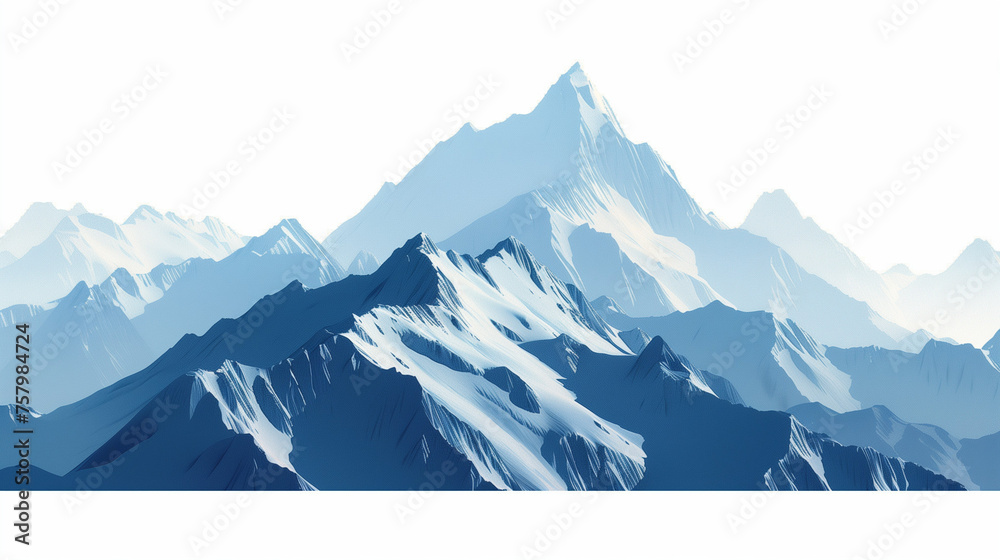 mountain range, vector illustration, white background, simple shapes ...