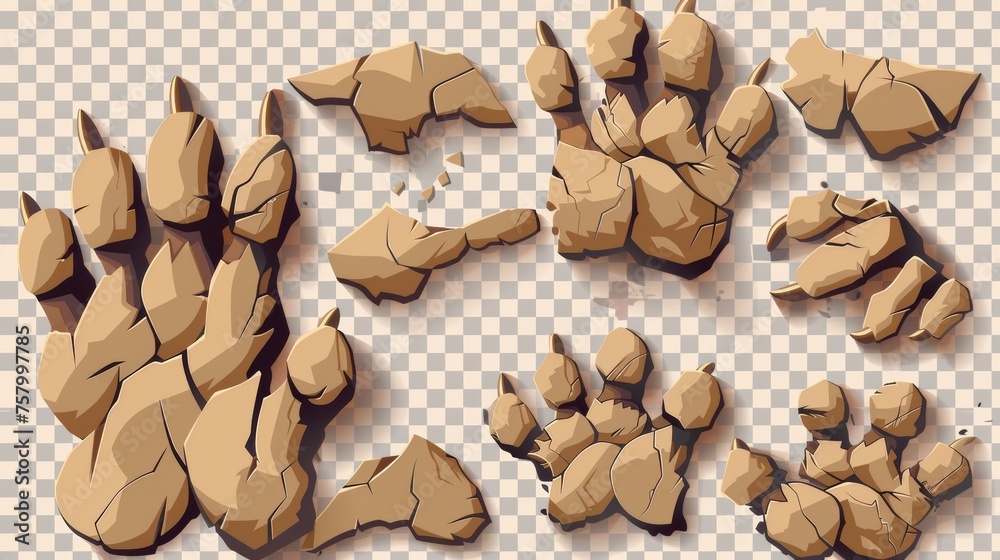 An independent modern set of cat marks, claws scratches, tiger or bear ...