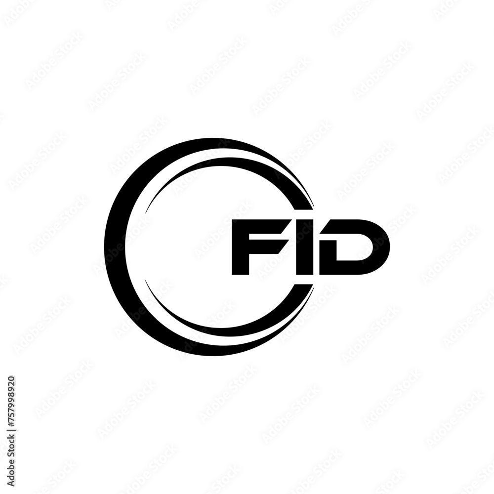 FID letter logo design with white background in illustrator, cube logo ...