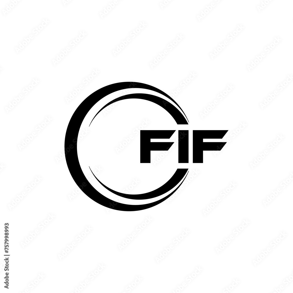 FIF letter logo design with white background in illustrator, cube logo ...