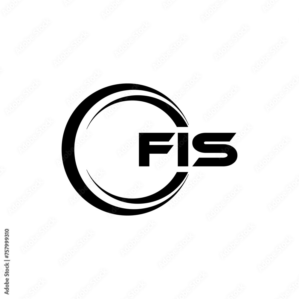 FIS letter logo design with white background in illustrator, cube logo ...