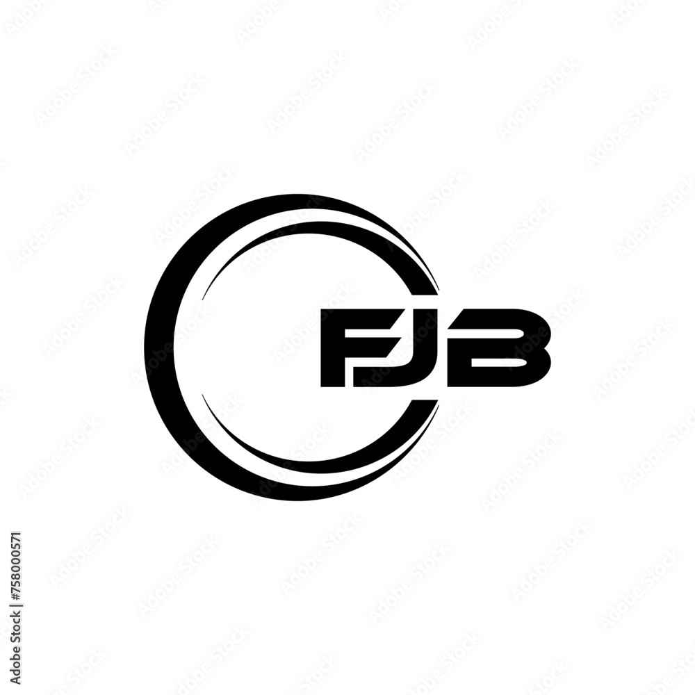 FJB letter logo design with white background in illustrator, cube logo ...