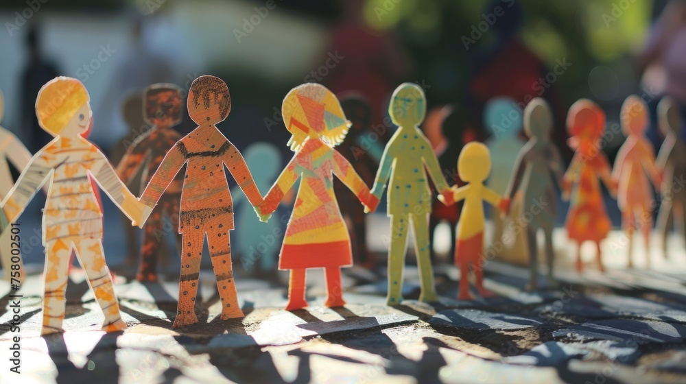 Unity and Diversity Paper Chain Figures . Colorful paper chain figures ...