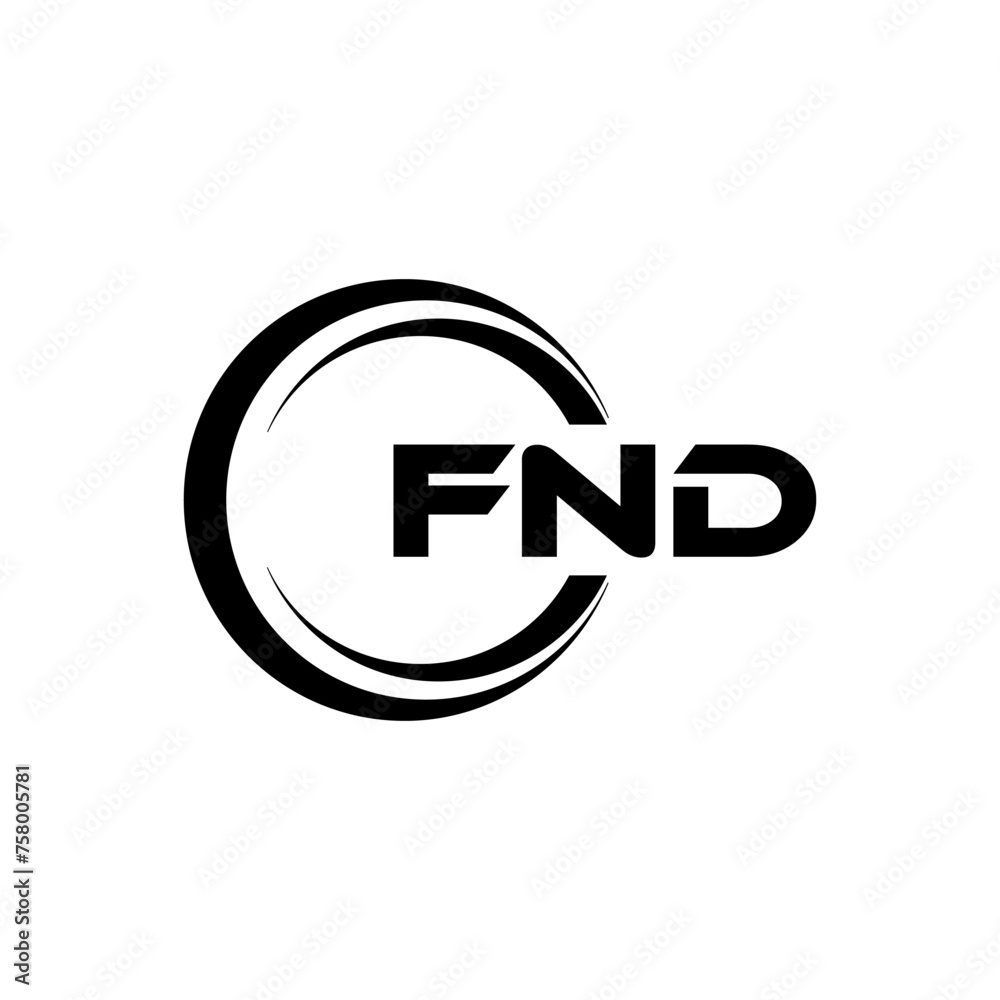 FND letter logo design in illustration. Vector logo, calligraphy ...