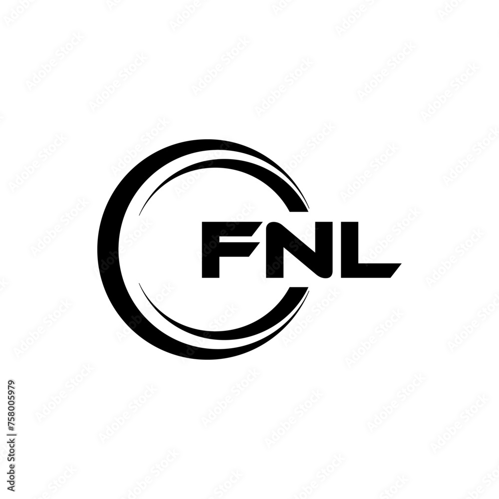 FNL letter logo design in illustration. Vector logo, calligraphy ...