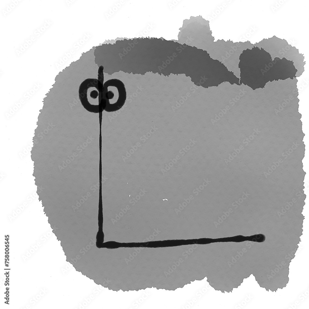 Dash scolded and put against the wall. Drawing "The Dash". Black and ...