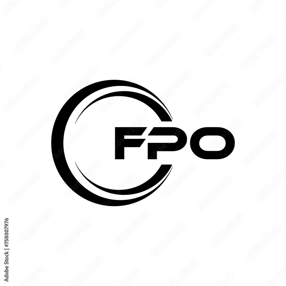 FPO letter logo design in illustration. Vector logo, calligraphy ...