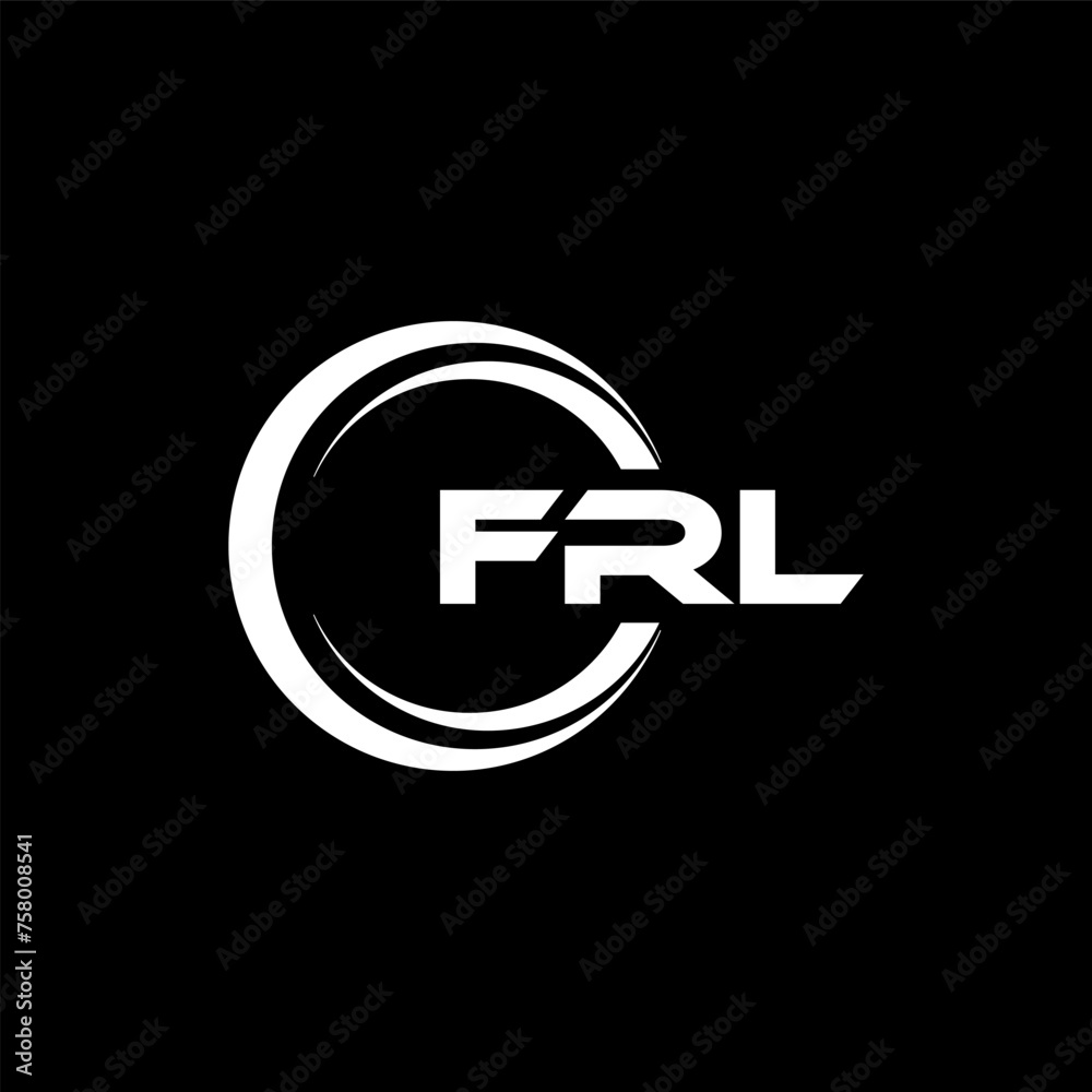 FRL letter logo design in illustration. Vector logo, calligraphy ...