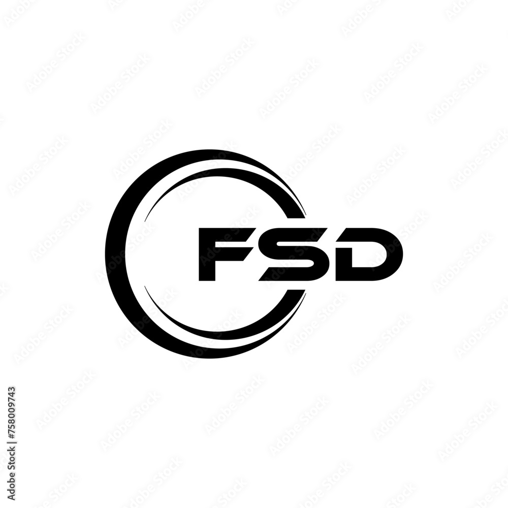 FSD letter logo design in illustration. Vector logo, calligraphy ...
