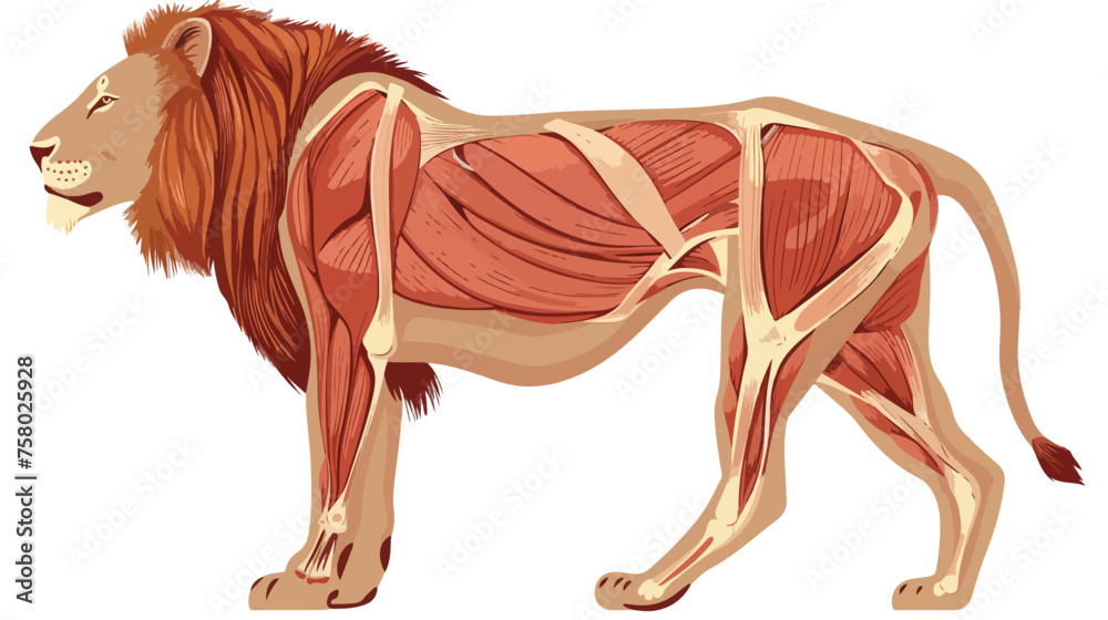 animal of lion leg muscle anatomy Stock Vector | Adobe Stock
