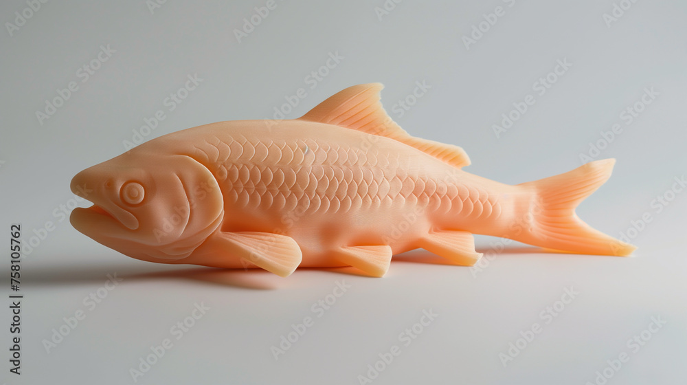 Natural looking 3D printed fish made from pea protein. Stock Photo ...