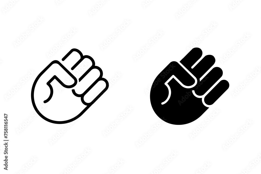 Raised fist - symbol of victory, strength, power and solidarity icon ...