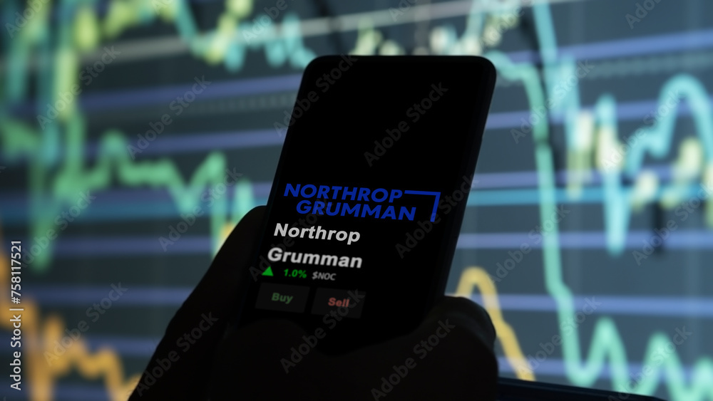 March 12th 2024 West Falls Church, Virginia. The logo of Northrop Grumman on the screen of an ...