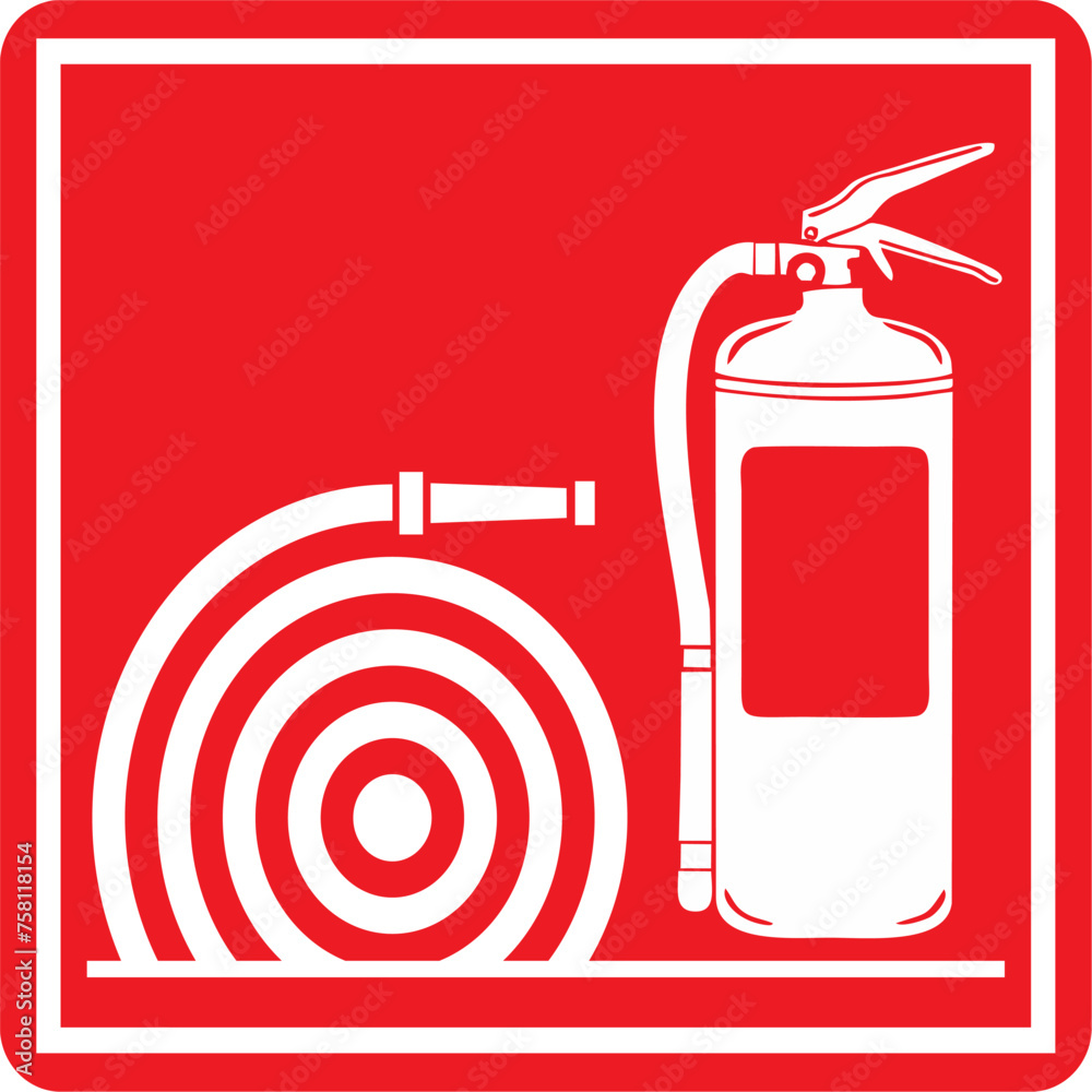 Fire Hose Reel Cabinetfire Emergency Fire Extinguisher Emergency Signwarning Signsafety