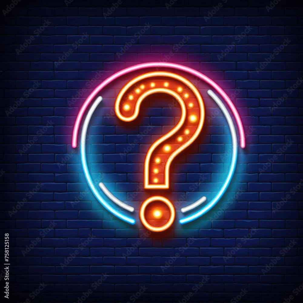 Vector realistic isolated neon sign of Quiz frame logo billboard on the ...