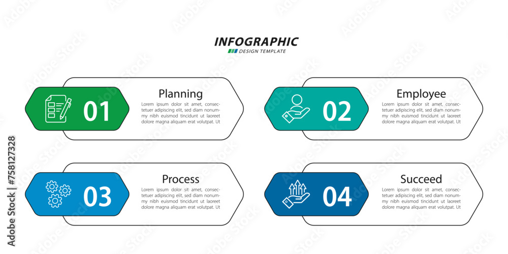 Timeline infographic template. 4 Step timeline journey, calendar Flat ...