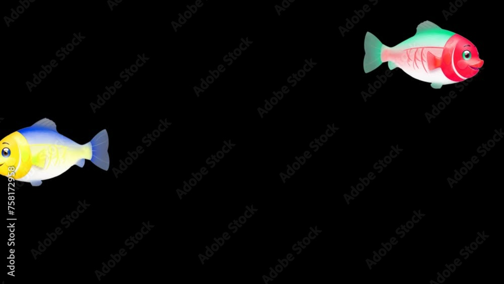 An animated video featuring fishs swimming in a looped motion. Stock ...