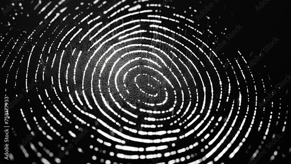 Vidéo Stock Glowing fingerprint on a black background. Animation with ...