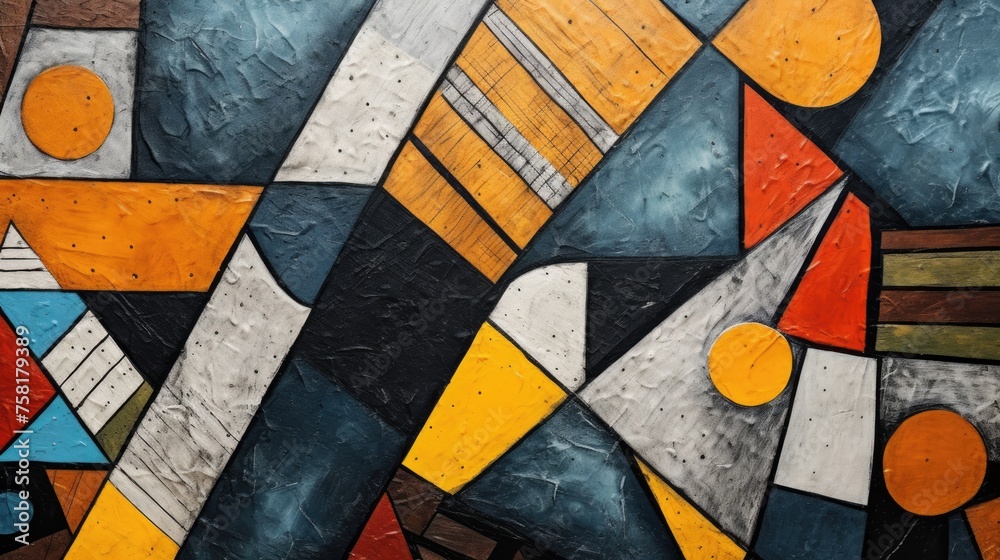 Geometric Art Brut style background with rough shapes and textures ...
