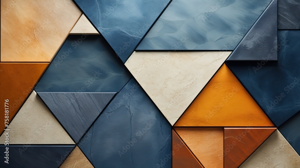 Geometric background in postmodernism style using different materials ...