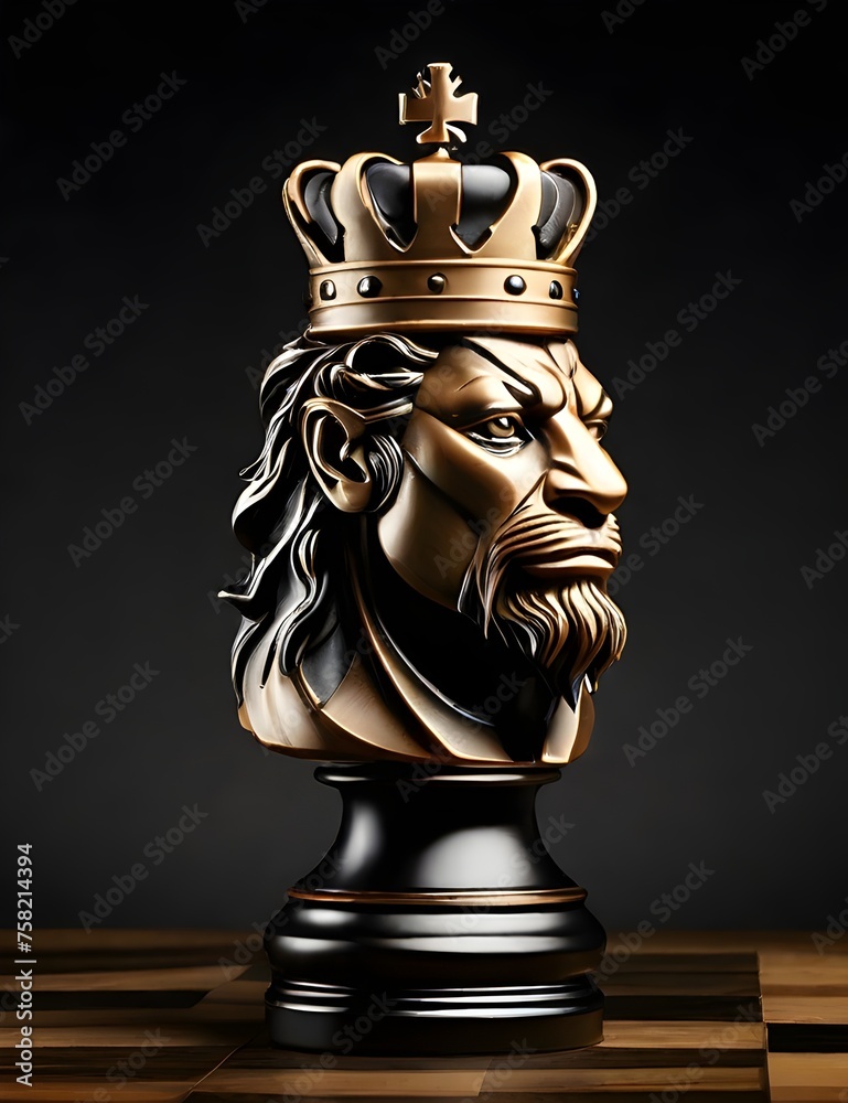 Royal Chess King Emblem, Majestic King Chess Logo, Crowned Chess King ...