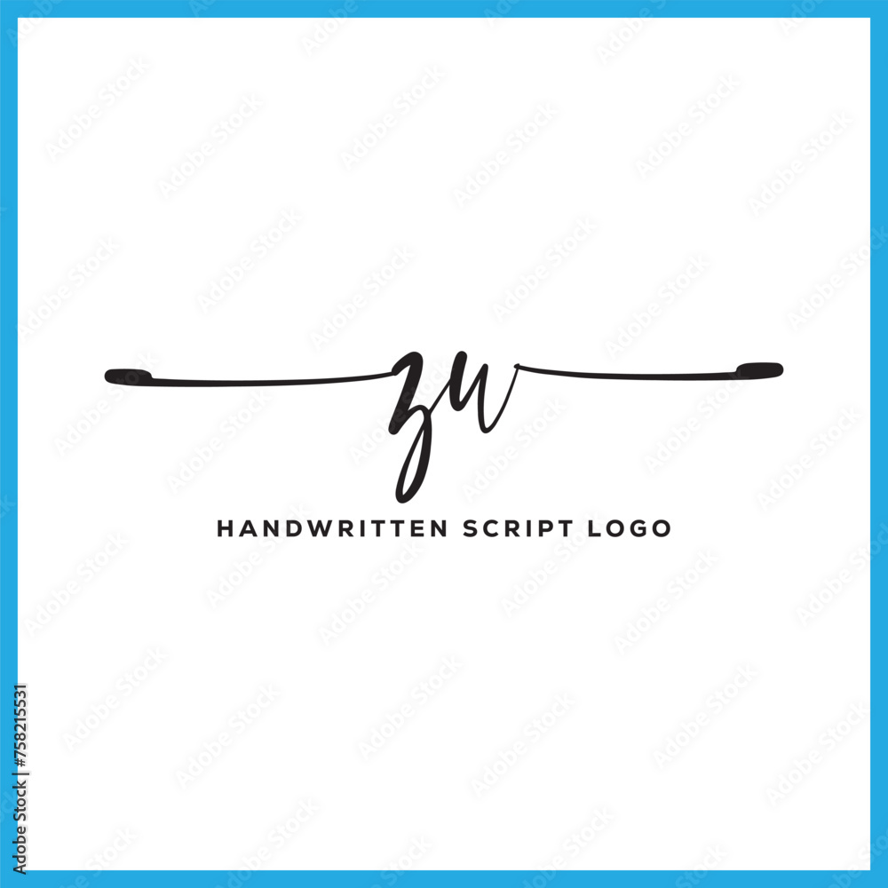 ZU initials Handwriting signature logo. ZU Hand drawn Calligraphy ...