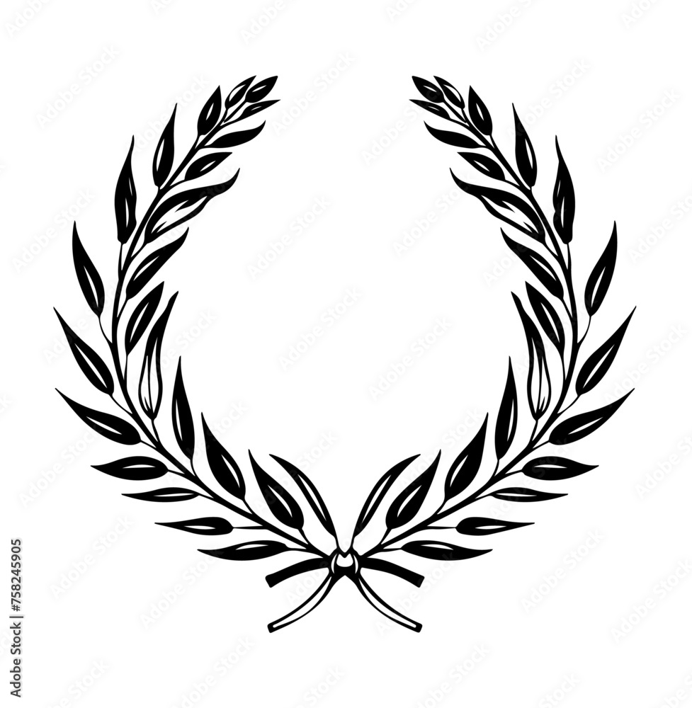 Kranz Symbol Jubiläum Vektor Laurel Silhouette Logo Stock Vector | Adobe Stock